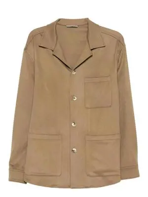 Canali Patch-pocket Buttoned Shirt Jacket - Brown