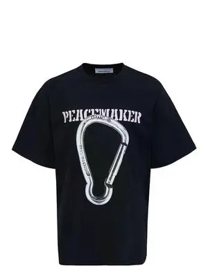 PEACEMAKER OAMC Carabinier-print Short-sleeves T-shirt - Black