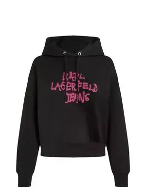Karl Lagerfeld Graffiti-logo Hoodie - Black