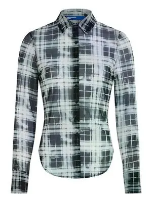 Karl Lagerfeld Checked Mesh Shirt - Black