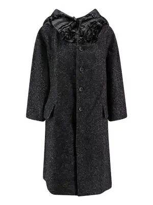 Play Comme Des Garcon Ruffled-collar Coat - Black
