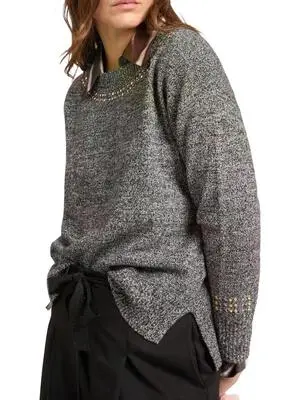 ELENA MIRO` Tack-embellished Sweater - Grey