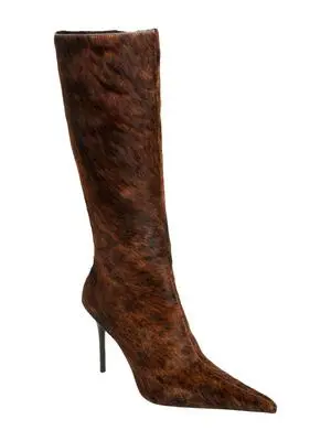 Jeffrey Campbell Proposal Pointed Toe Boot - Black Brown Longhair