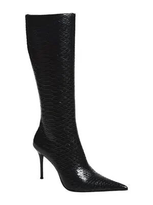 Jeffrey Campbell Proposal Pointed Toe Boot - Black Snake