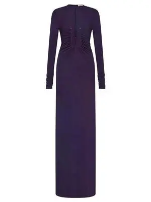 Christopher Esber Arced Palm Long-sleeved Maxi Dress - Purple