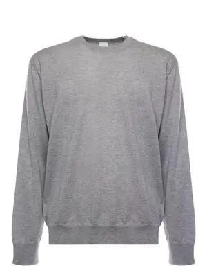 Eleventy Crew-neck Fine Knit Sweater - Grey