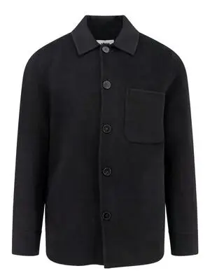 Alpha Studio Buttoned-up Wool Coat - Black