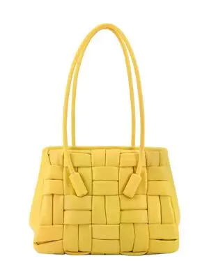 THEMOIRE Weaved Leila Leather Shoulder Bag - Yellow