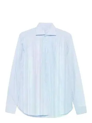 BORRIELLO NAPOLI Striped Cotton Shirt - Blue