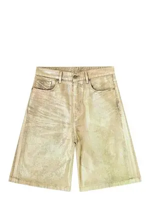 DIESEL X Karol G De-sire Metallic-effect Denim Shorts - Gold