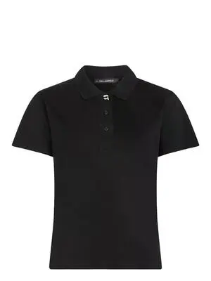 Karl Lagerfeld Ikon Button Polo Shirt - Black