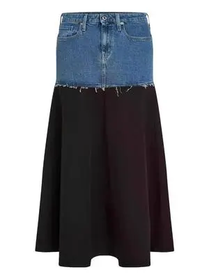 Karl Lagerfeld Denim-panelled Maxi Skirt - Blue