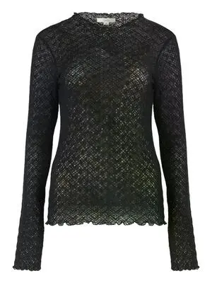 VINCE Long-Sleeved Diamond Lace Top