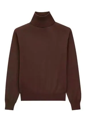 Saint Laurent Roll-neck Cashmere Sweater - Brown