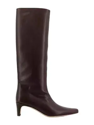 Staud Wally Pointed Leather Boots - Brown