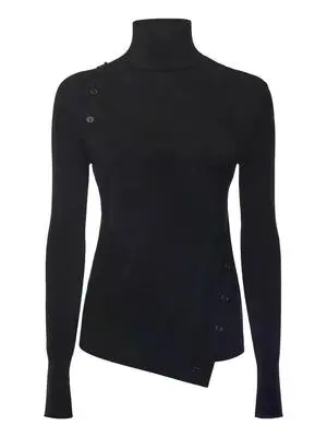 COURREGES Button-embellished Turtleneck Sweater - Black