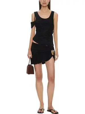 Christopher Esber Beach Glass Shawl Jersey Tank Top - Black