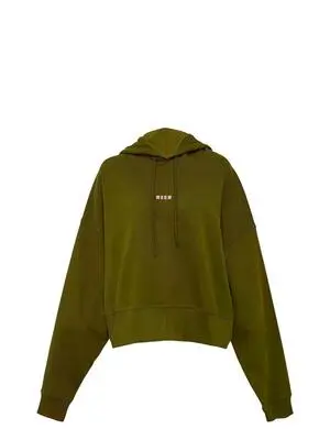 MSGM Logo-print Hoodie - Green
