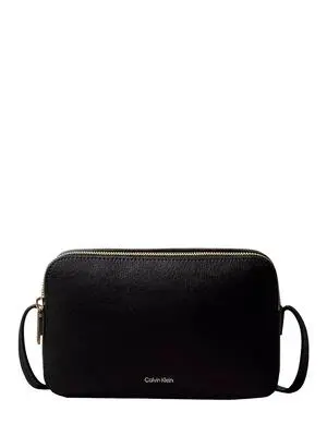 Calvin Klein Logo-detail Zip Satchel Bag - Black
