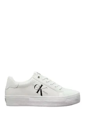 Calvin Klein Logo-print Flatform Sneakers - White
