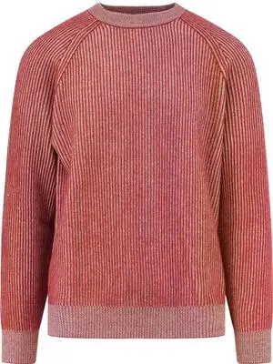 Brunello Cucinelli Ribbed Knit Crew-neck Sweater - Red