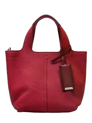 Santoni Leather Top-handle Tote Bag - Red