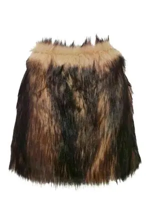 Simone Rocha Faux-fur Mini Skirt - Brown