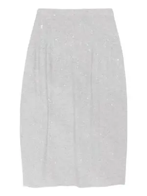 Antonelli Firenze Giunia Sequin Embellished Midi Skirt - Grey