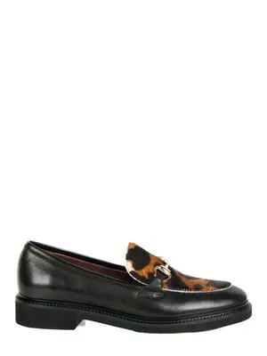 VIOLA RICCI Animal-print Loafers - Black