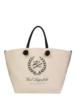 Karl Lagerfeld Hotel Karl Crest Beach Bag - Neutrals