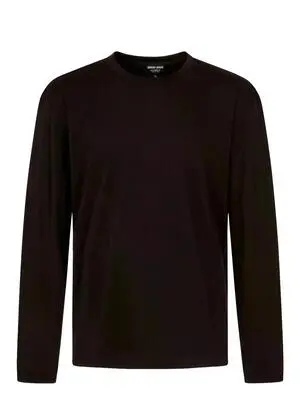 Giorgio Armani Crew-neck Long-sleeve Sweater - Brown