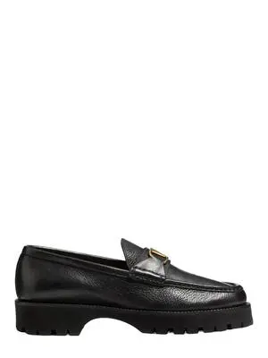 Valentino Garavani Vlogo Signature Buffalo Loafers - Black