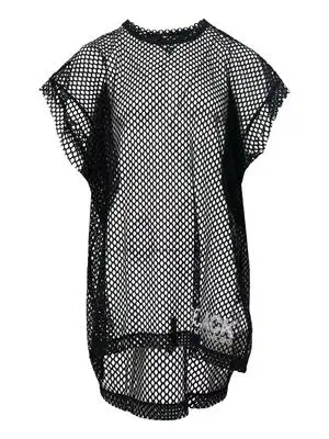 BLACK COMME DES GARÇONS Mesh-paneling T-shirt - Black