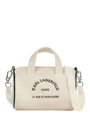 Karl Lagerfeld Mini Rue St-guillaume Canvas Duffle Bag - Neutrals