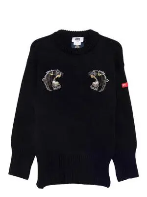 Junya Watanabe Embroidered Crew-neck Sweater - Blue