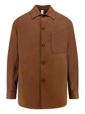HEVO Chest-pocket Buttoned Shirt - Brown