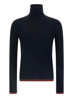 Gucci High-neck Ribbon Web Sweater - Blue