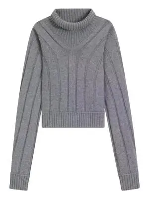 BOSS Ribbed Turtleneck Sweater - Grey