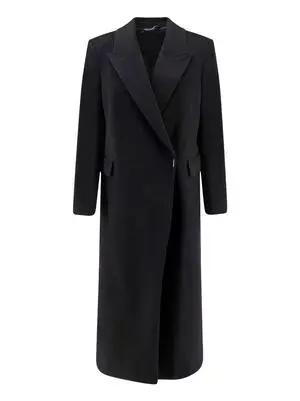 BOSS Callafy Peak Lapel Cashmere Coat - Black