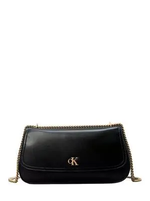 Calvin Klein Chain-strap Logo-plaque Shoulder Bag - Black