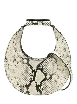 Staud Goodnight Moon Snakeskin Top-handle Tote Bag - White
