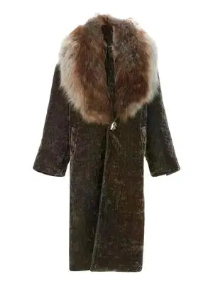 JACQUES Shearling Jewel-Button Coat