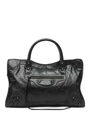 Balenciaga Le City Medium Bag In Arena Lambskin - Black