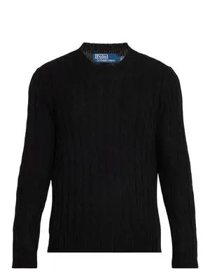 Ralph Lauren Cashmere Cable-knit Crewneck Sweater - Polo Black