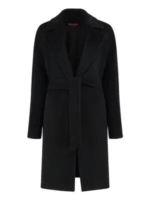 MAX MARA STUDIO Robe Coat In Beaver Wool - Black