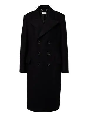 MAISON MARGIELA Double-breasted Virgin Wool Coat - Black