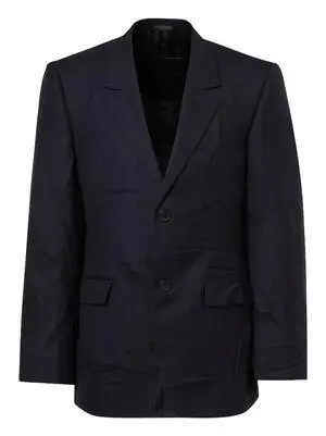 Balenciaga Pinstripe Wool Blazer - Blue