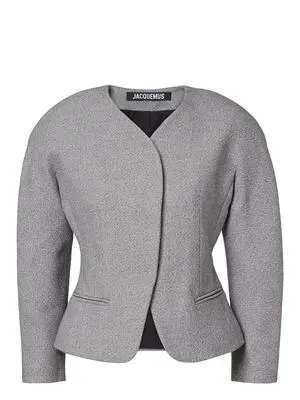 Jacquemus Ovalo Cotton And Wool Jacket - Grey