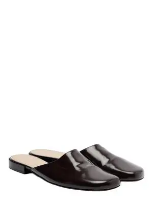 THE ROW Penelope Leather Mules - Brown