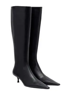 Victoria Beckham Pointy 45 Leather Knee-high Boots - Black
